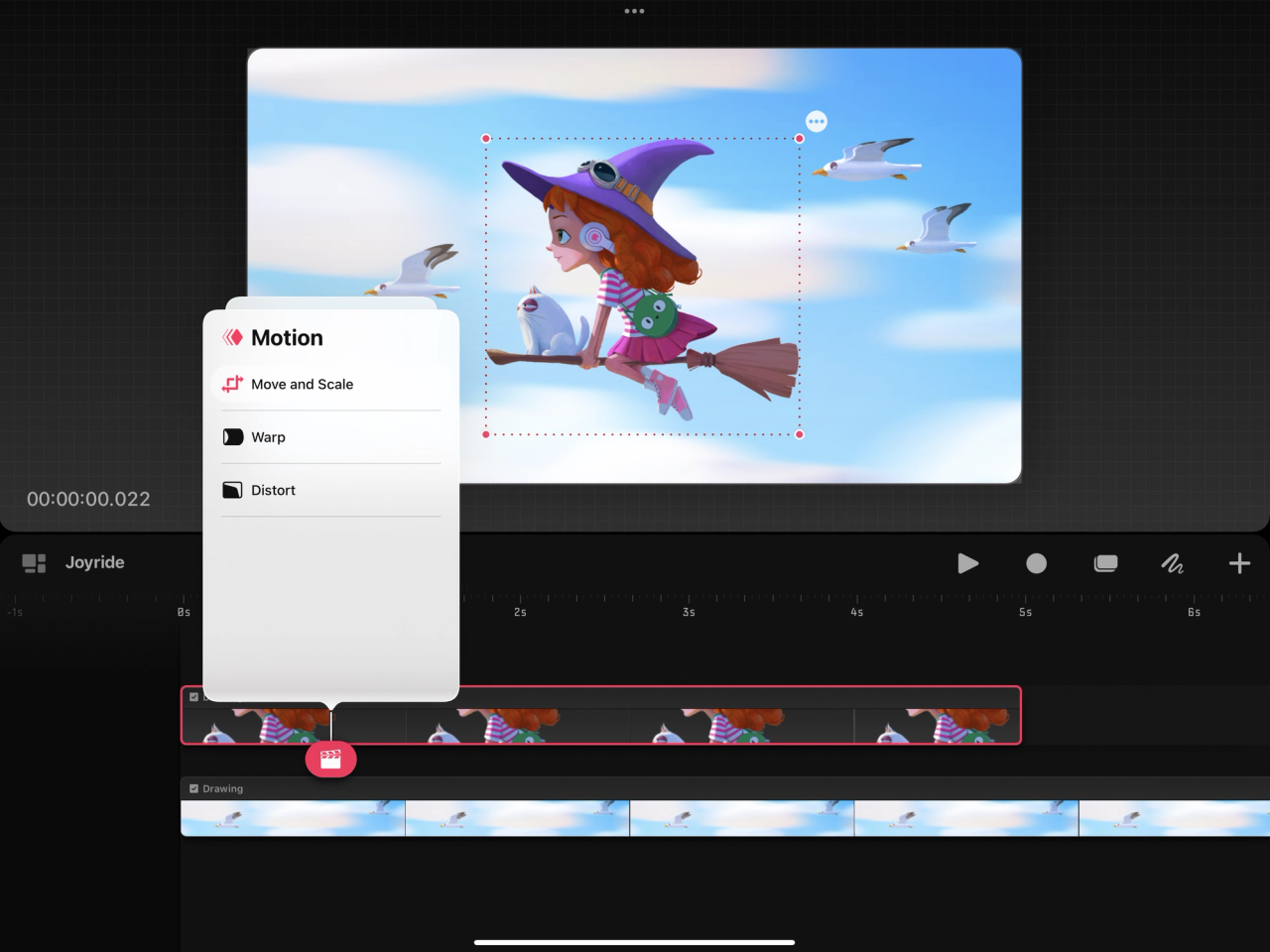 Animating motion with keyframes — Procreate Dreams Help Center