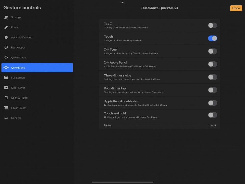 QuickMenu — Procreate Handbook