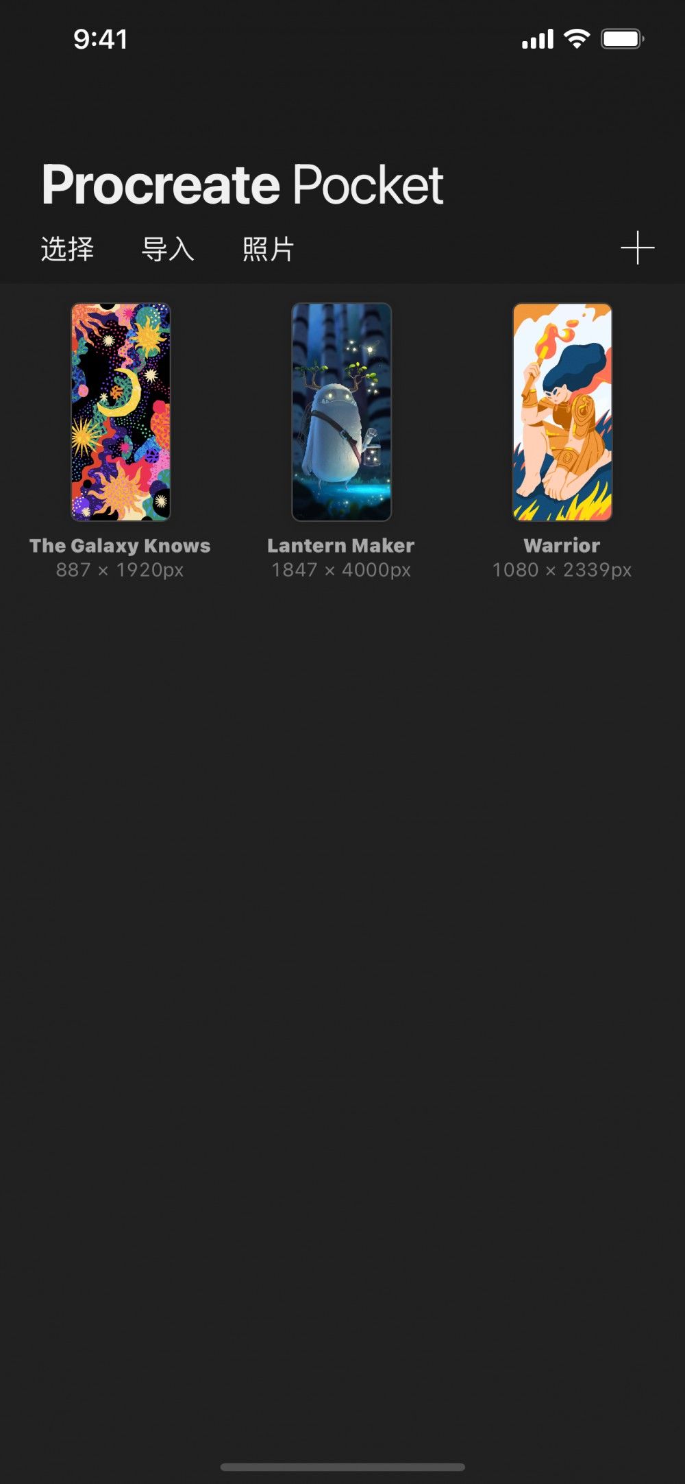 导入与分享 — Procreate Pocket 使用手册