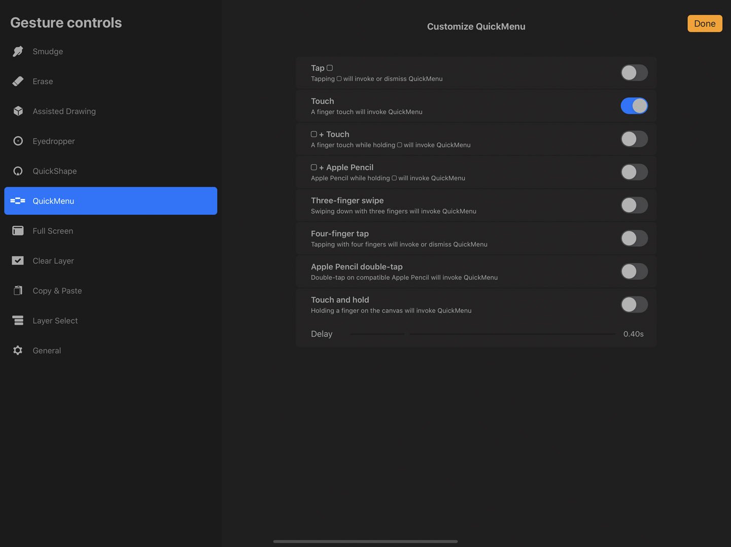 QuickMenu — Procreate Handbook