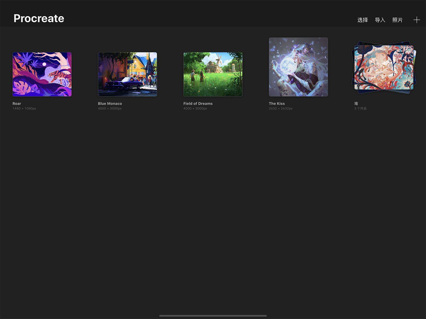 管理作品 — Procreate 使用手册