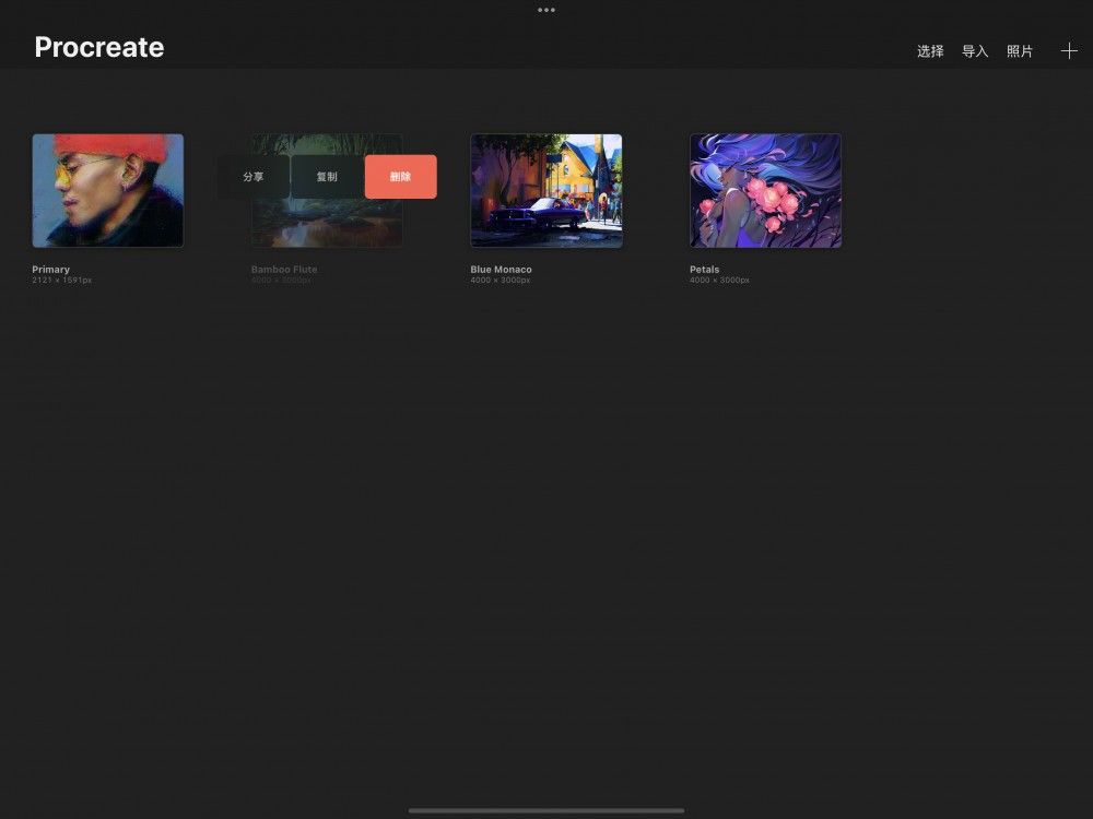导入与分享 — Procreate 使用手册
