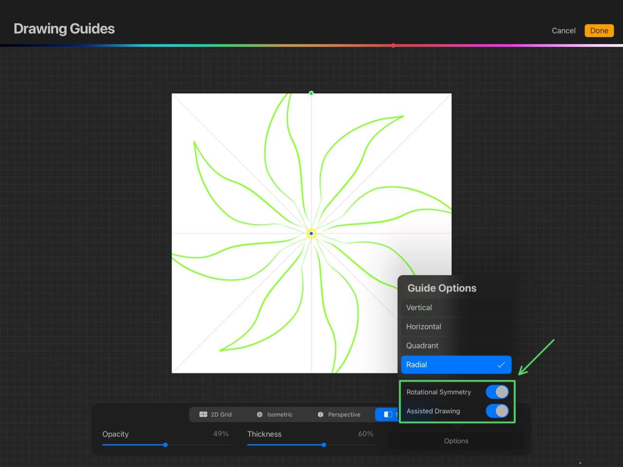 How to use Drawing Guides (Symmetry and 2D Grid) — Procreate for iPad ...
