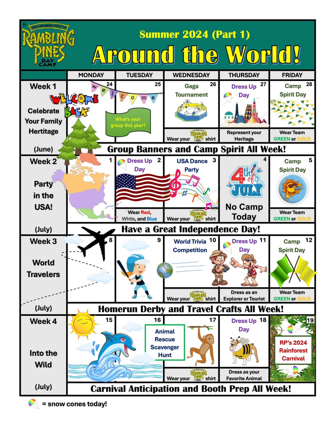 2024 Calendar | Rambling Pines Day Camp