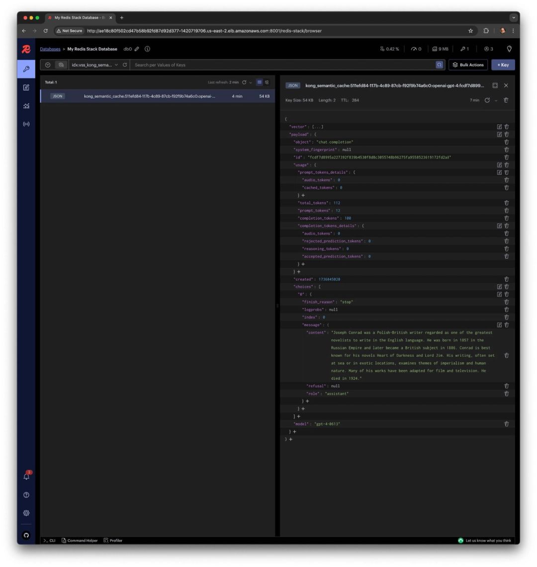 Semantic processing and vector similarity search with Kong AI gateway and Redis | Redis