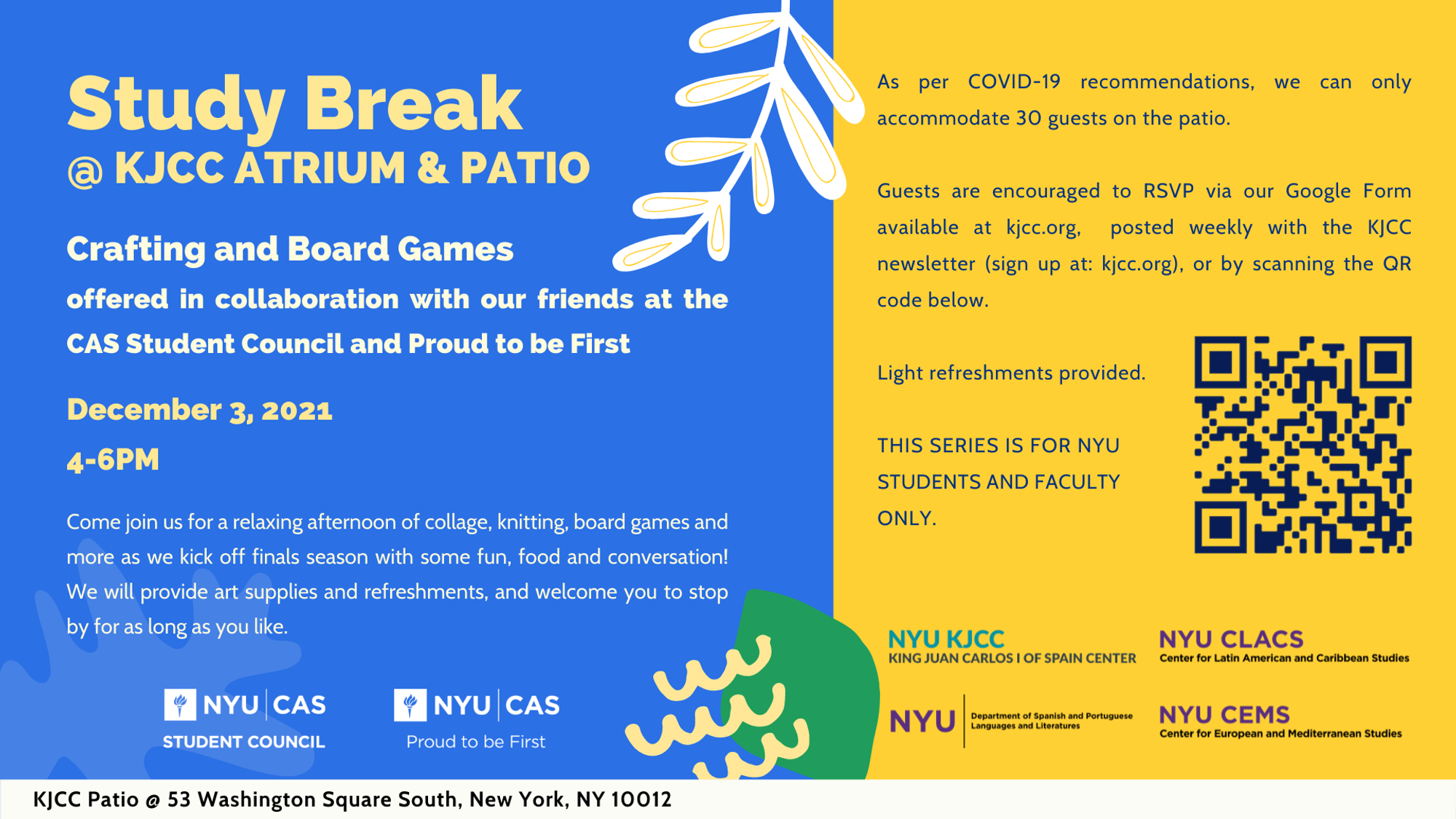 Fridays on the Patio - Study Break @ KJCC ATRIUM & PATIO | Espacio de ...