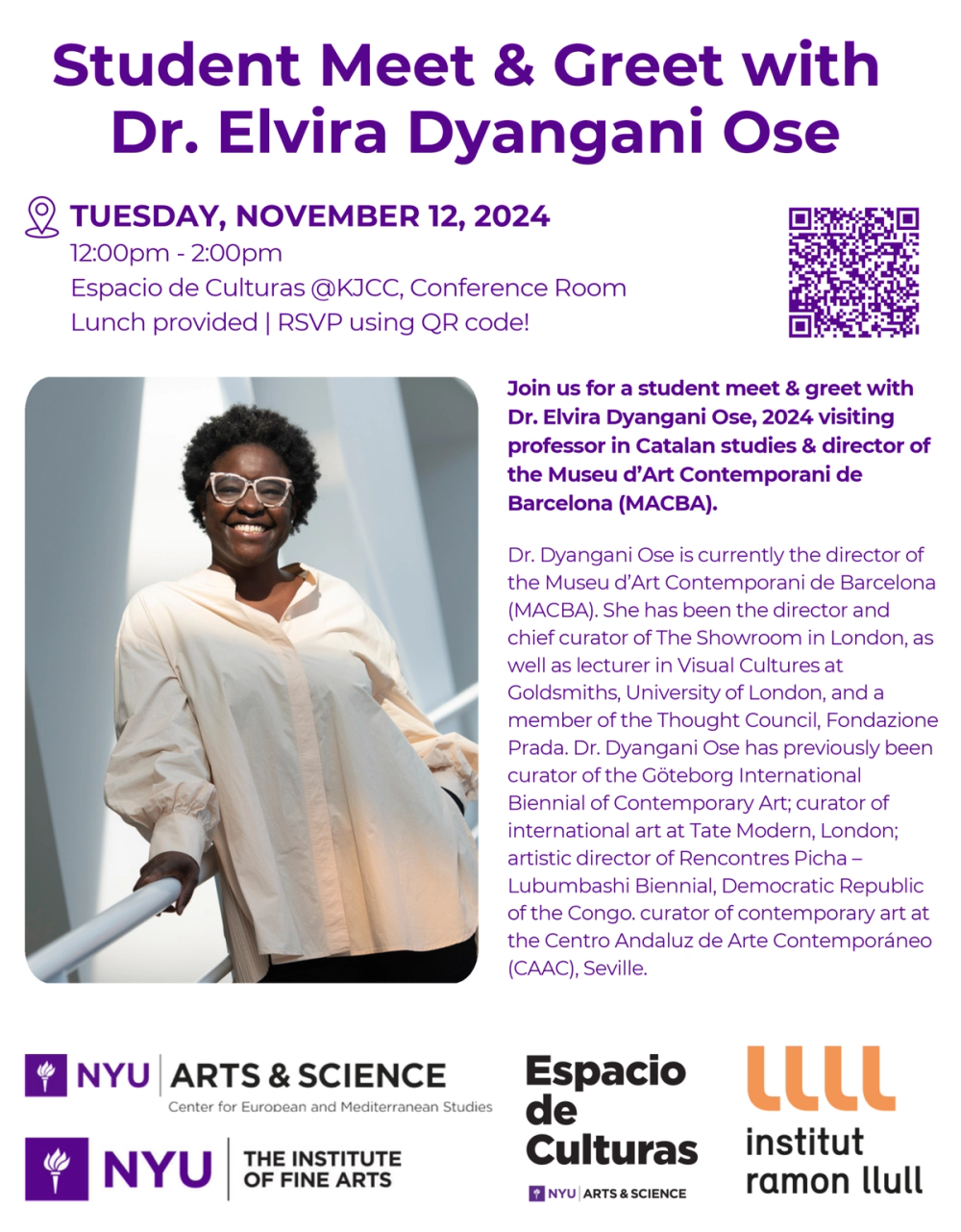 Grad student meet up with Dr. Elvira Dyangani Ose on November 12! | KJCC