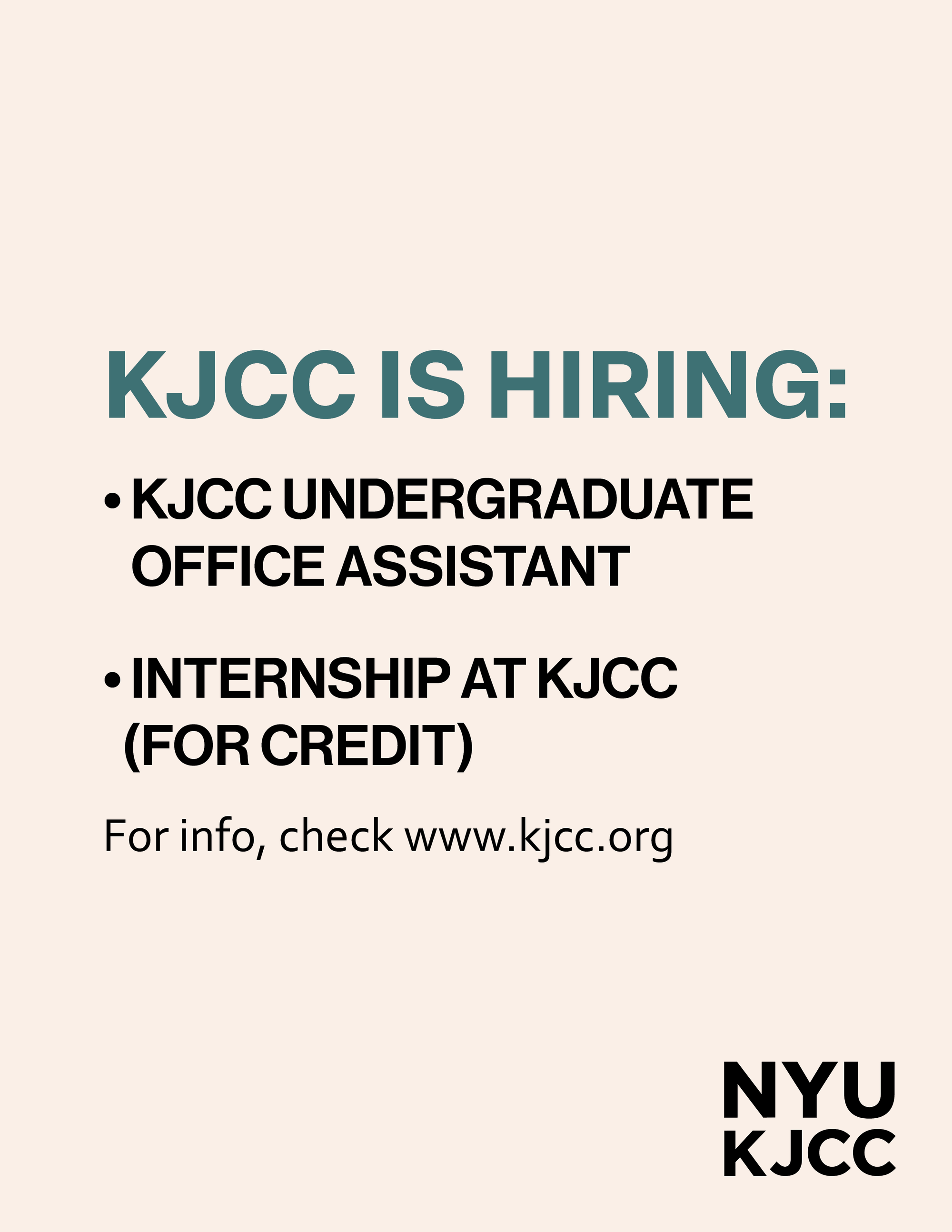 KJCC Is Hiring: Undergrad Intern (for Credits) and Undergrad Office ...