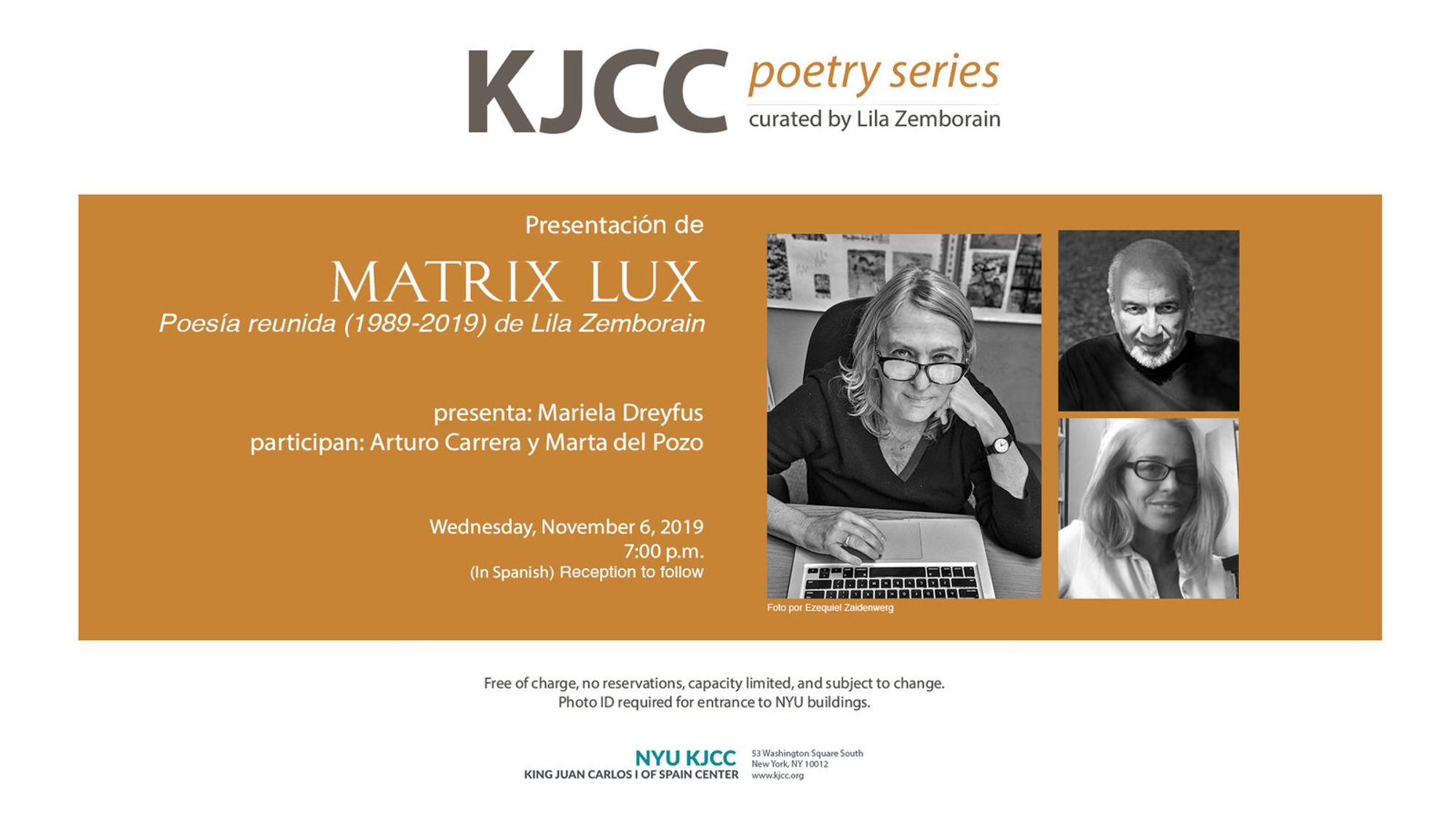 KJCC Poetry Series | Presentation of Matrix Lux. Poesía reunida (1989 ...