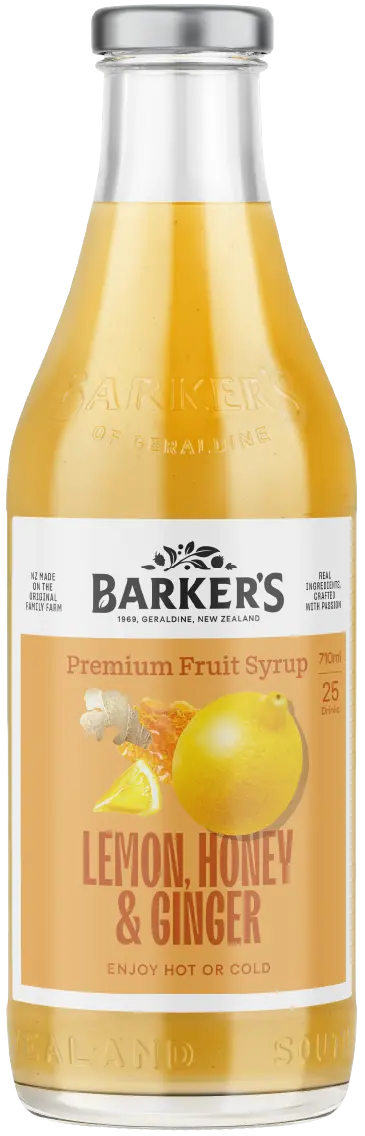 Shop | Lemon, Honey & Ginger Fruit Syrup 710ml | Barker's of New Zealand