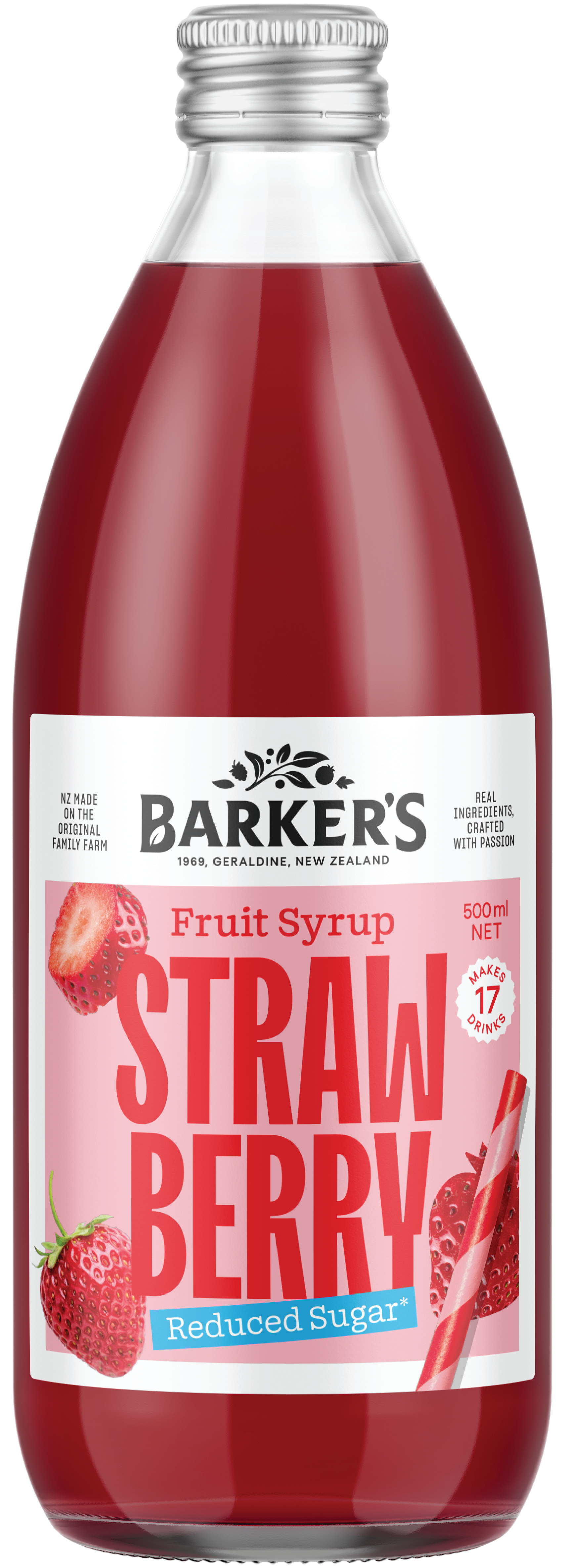 Shop | Raspberry Lemonade Soda Syrup 500ml | Barker's of Geraldine