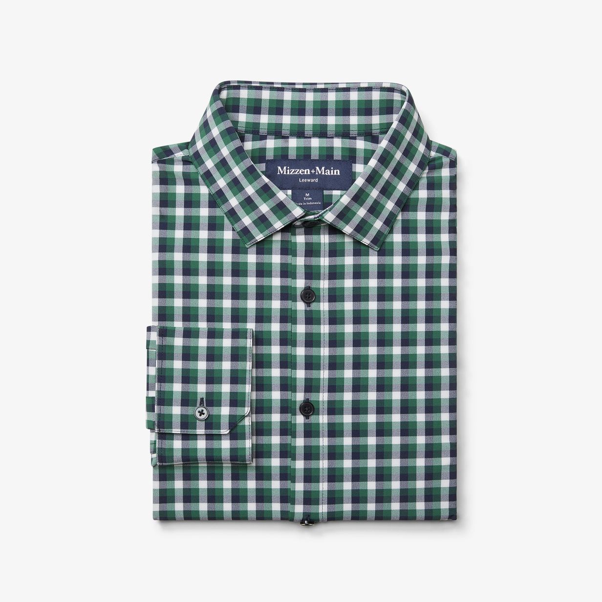 Leeward Dress Shirt Navy Smith Tartan $138