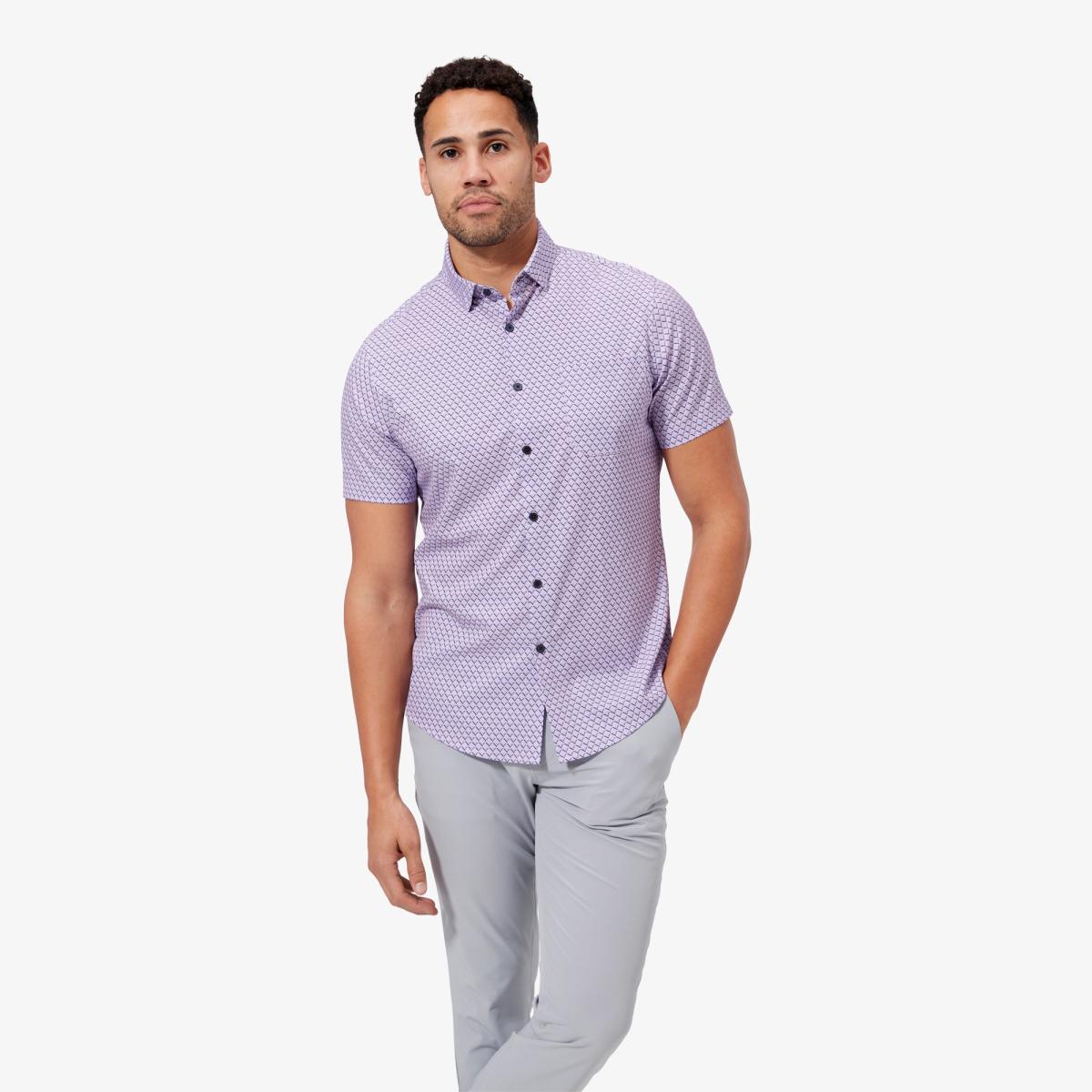 Leeward Short Sleeve - Lavender Geo Print - Mizzen+Main