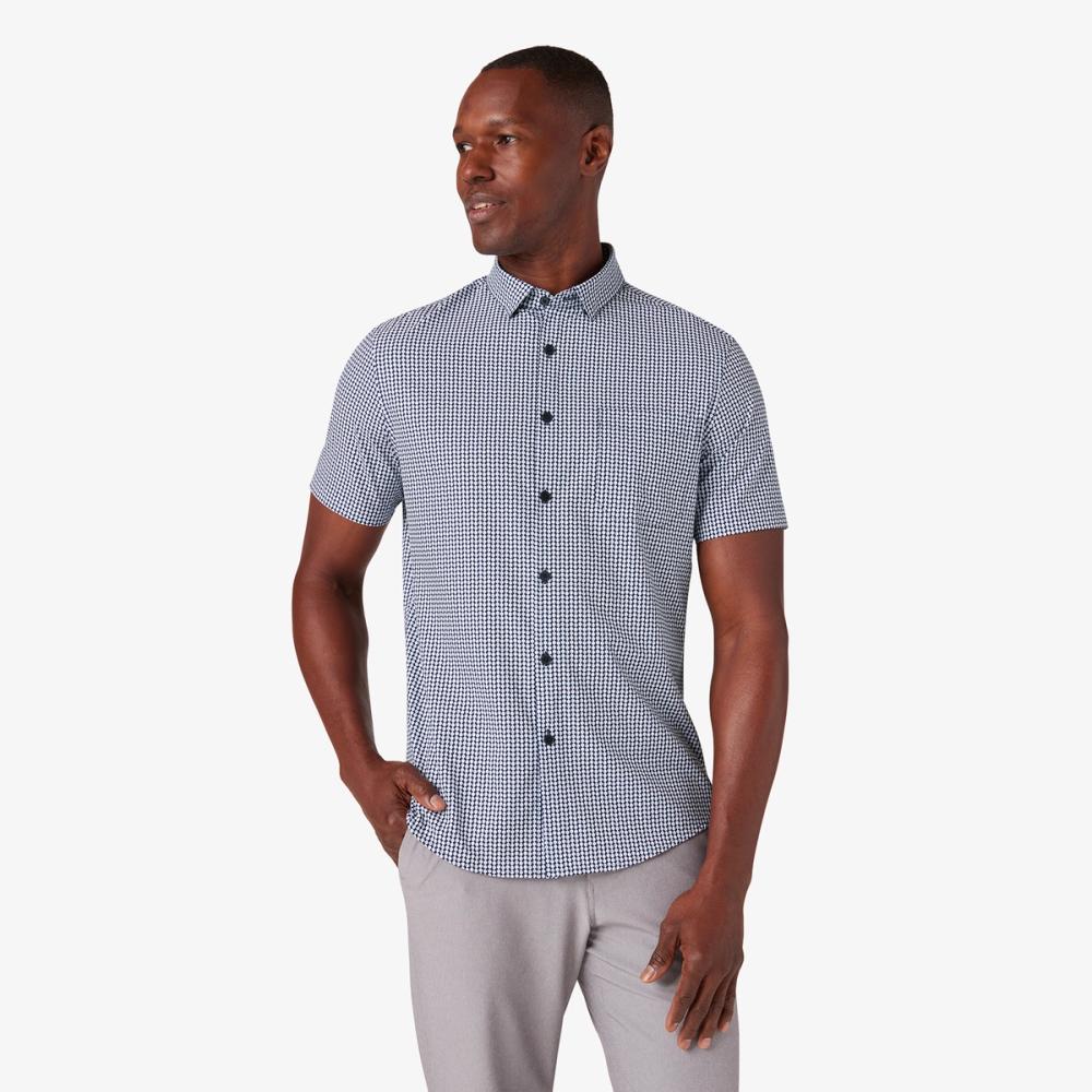 Leeward Short Sleeve - Navy Circle Geo - Mizzen+Main