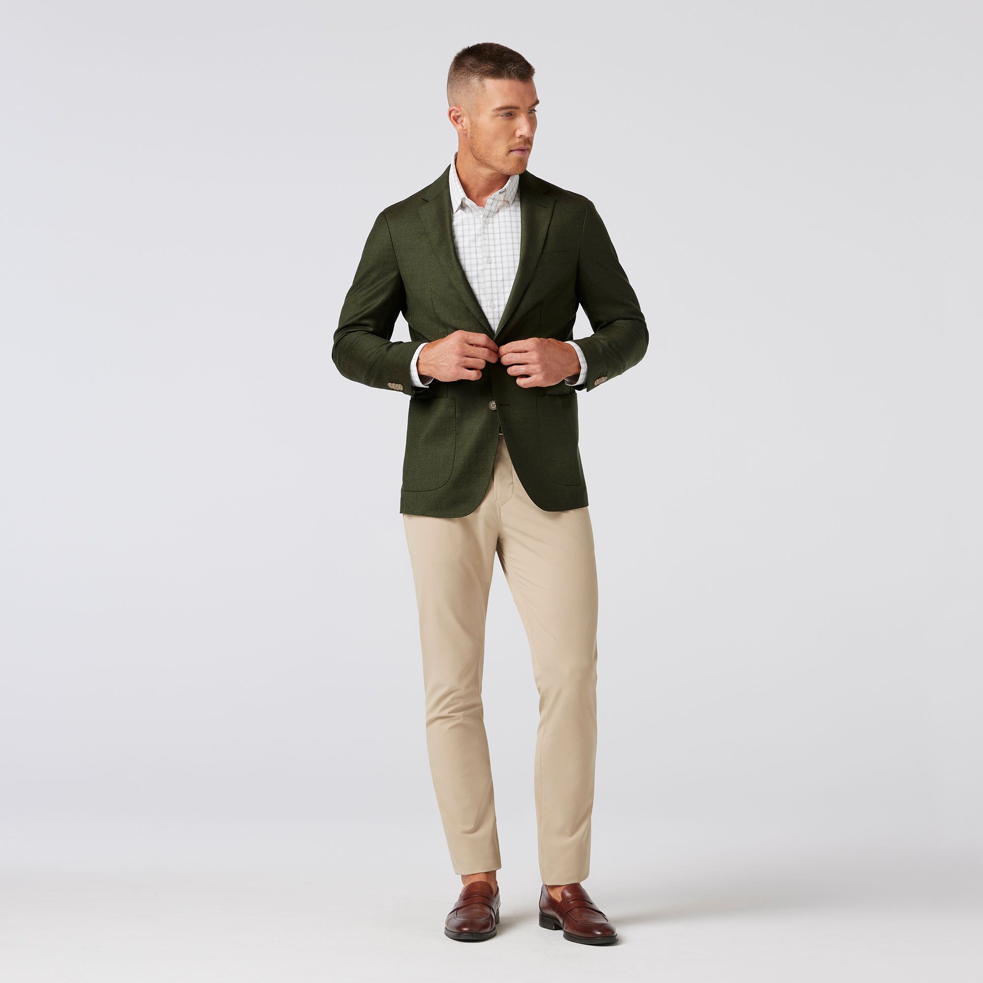Lavelle Midweight Blazer - Dark Olive Heather - Mizzen+Main