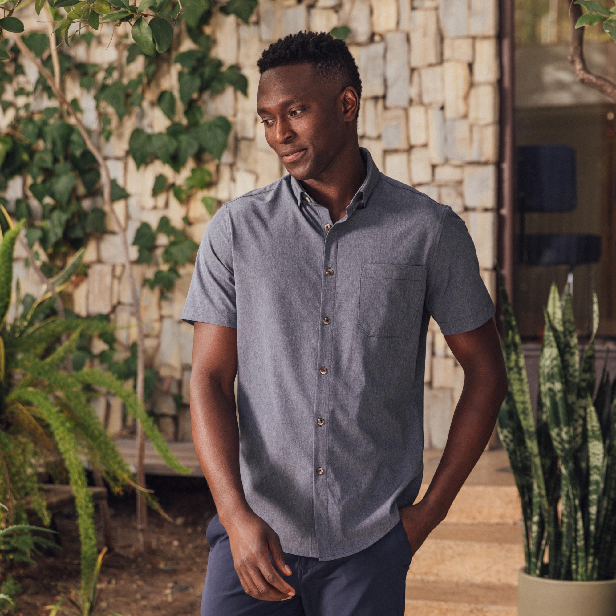 Leeward Short Sleeve - Maritime Blue Heather - Mizzen+Main