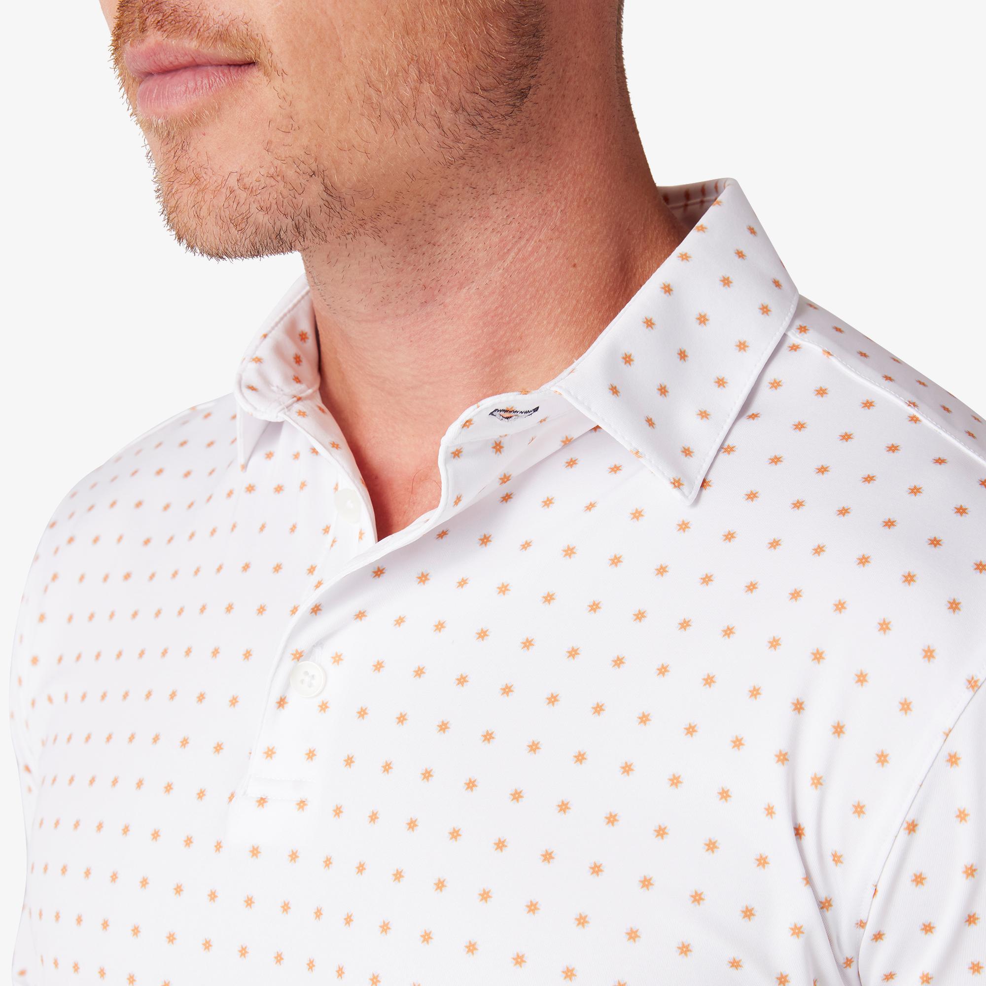 Versa Polo - White Linear Floral - Mizzen+Main