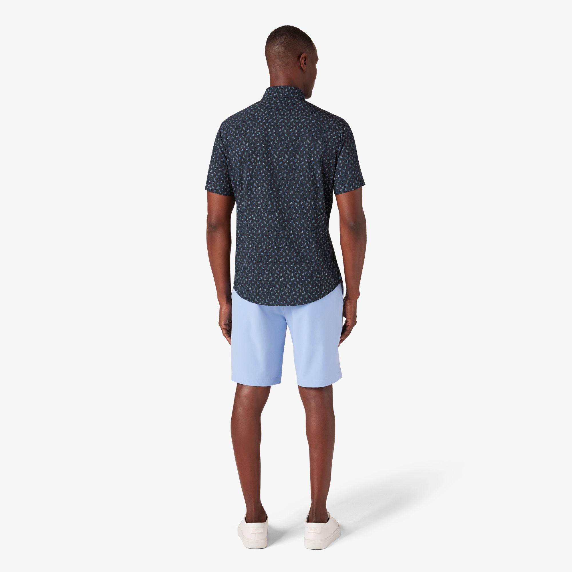 Navy Multi Leaf Leeward Short Sleeve | Mizzen+Main