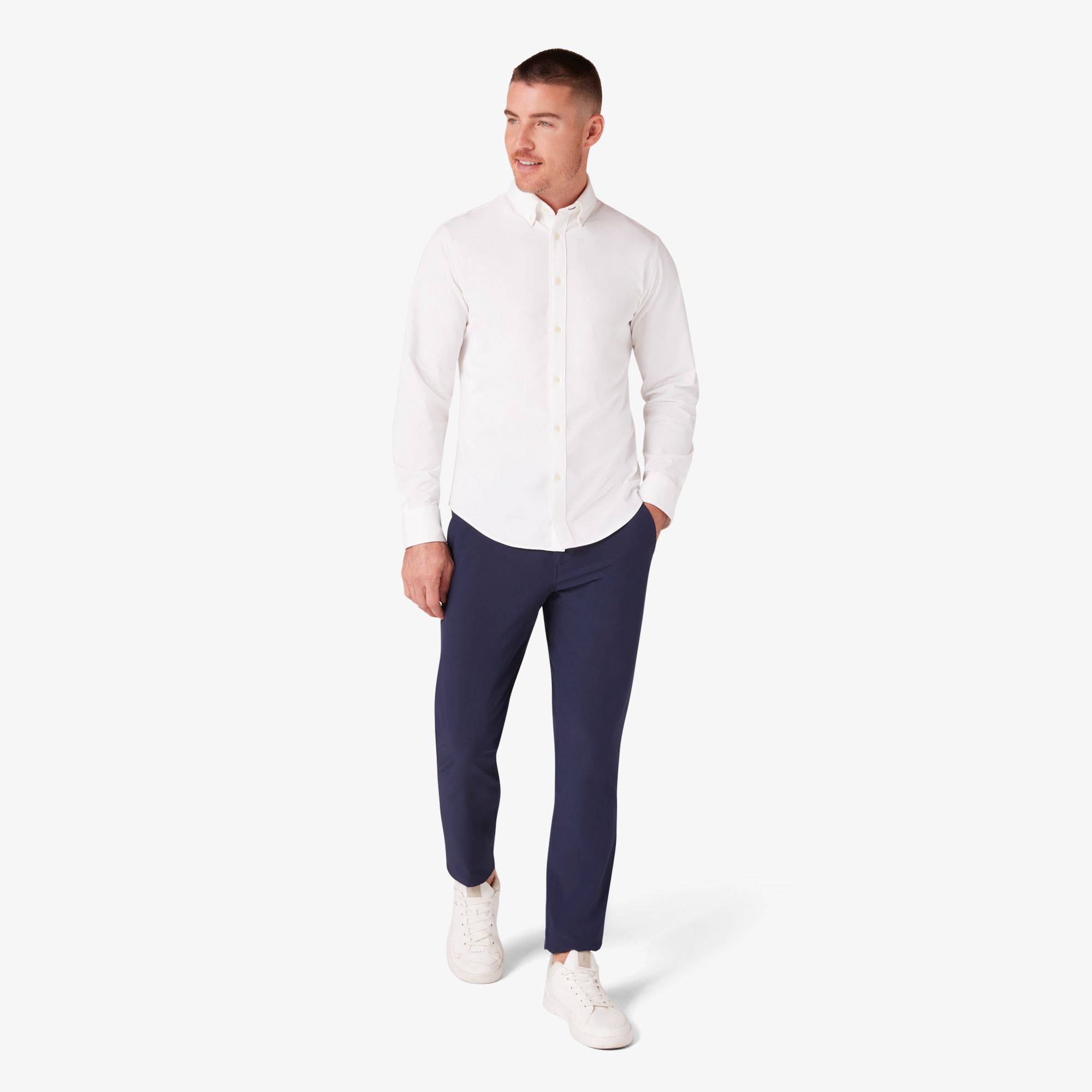 White Solid Ellis Oxford - Mizzen+Main