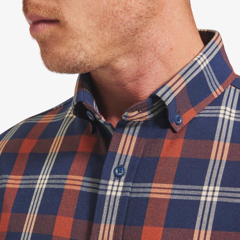 Rust Tan Large Multi Plaid City Flannel - Mizzen+Main