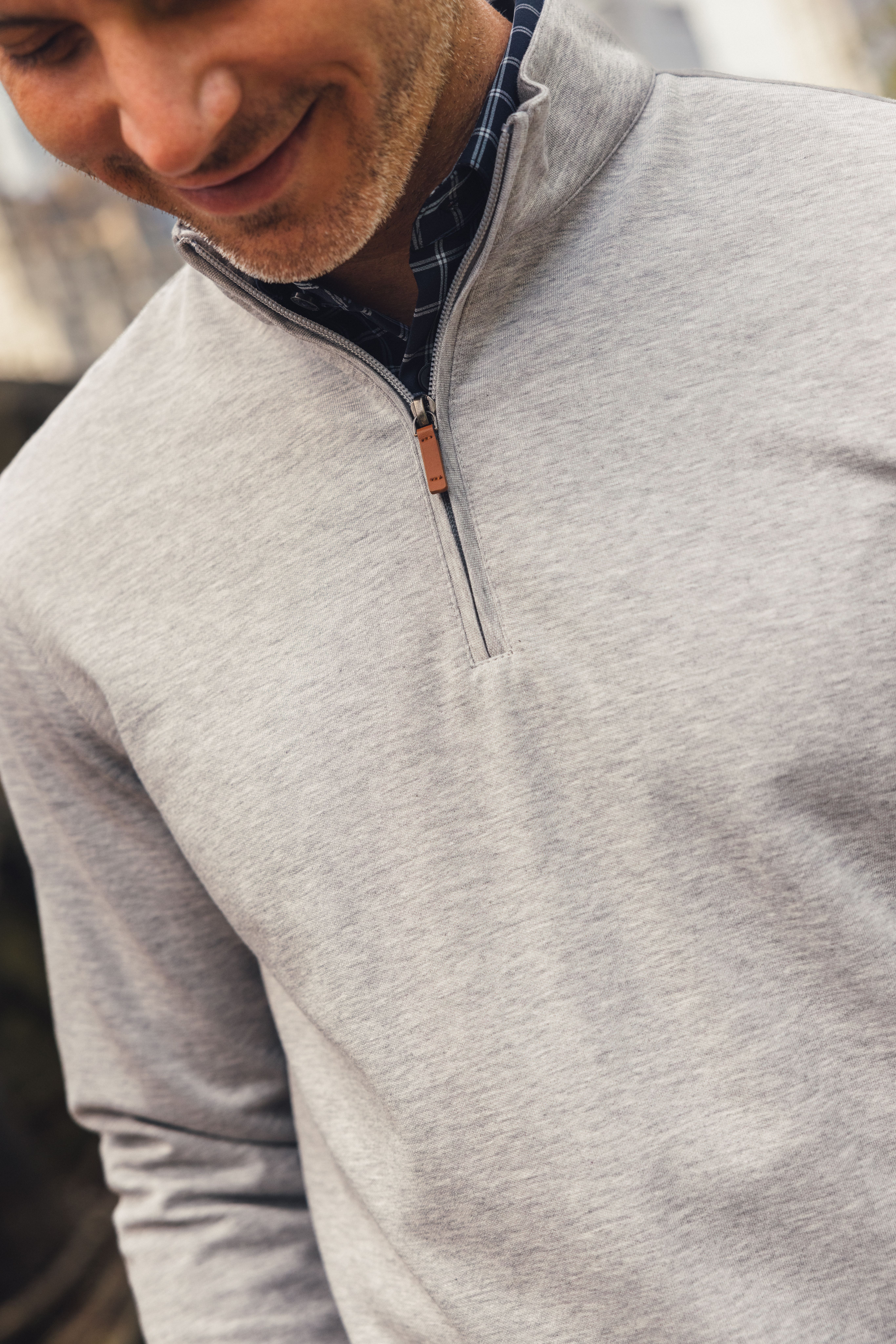 Silver Heather KPI Quarter Zip - Mizzen+Main