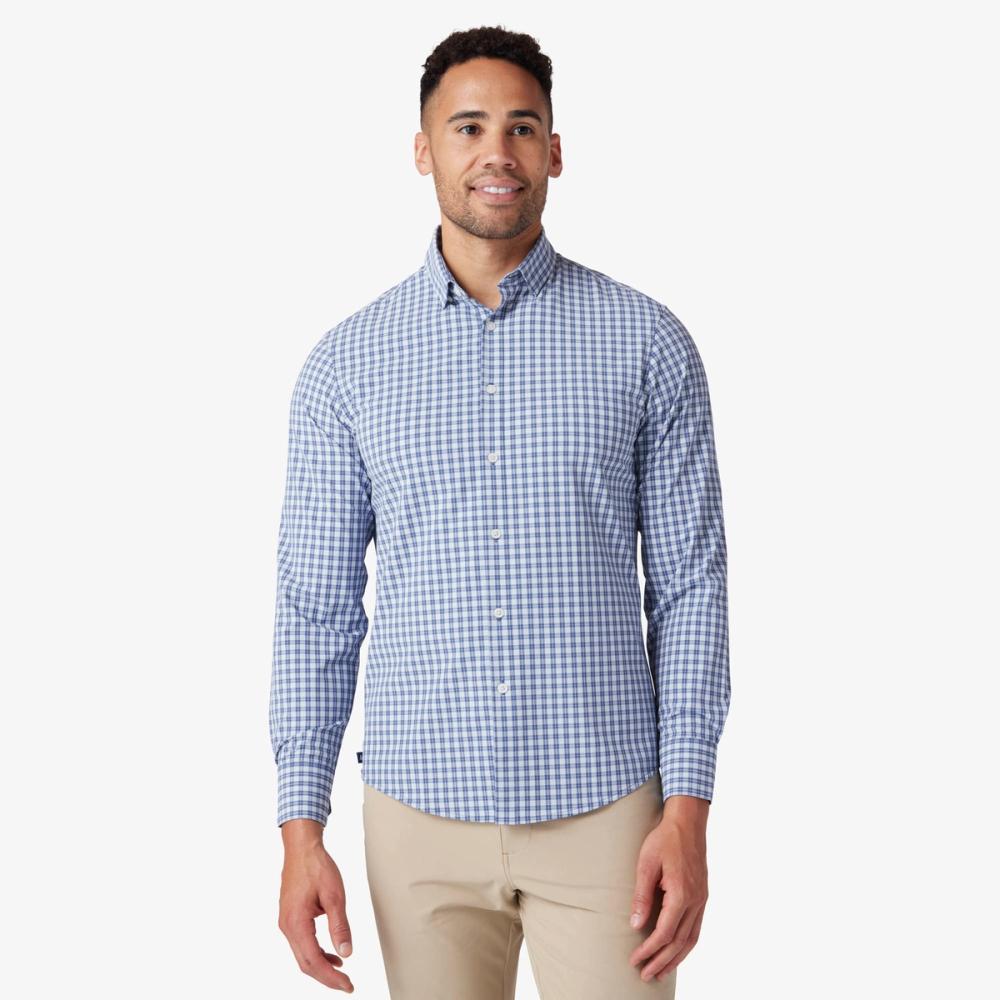 Leeward No Tuck Dress Shirt - Coastal Fjord Belmont Plaid - Mizzen+Main