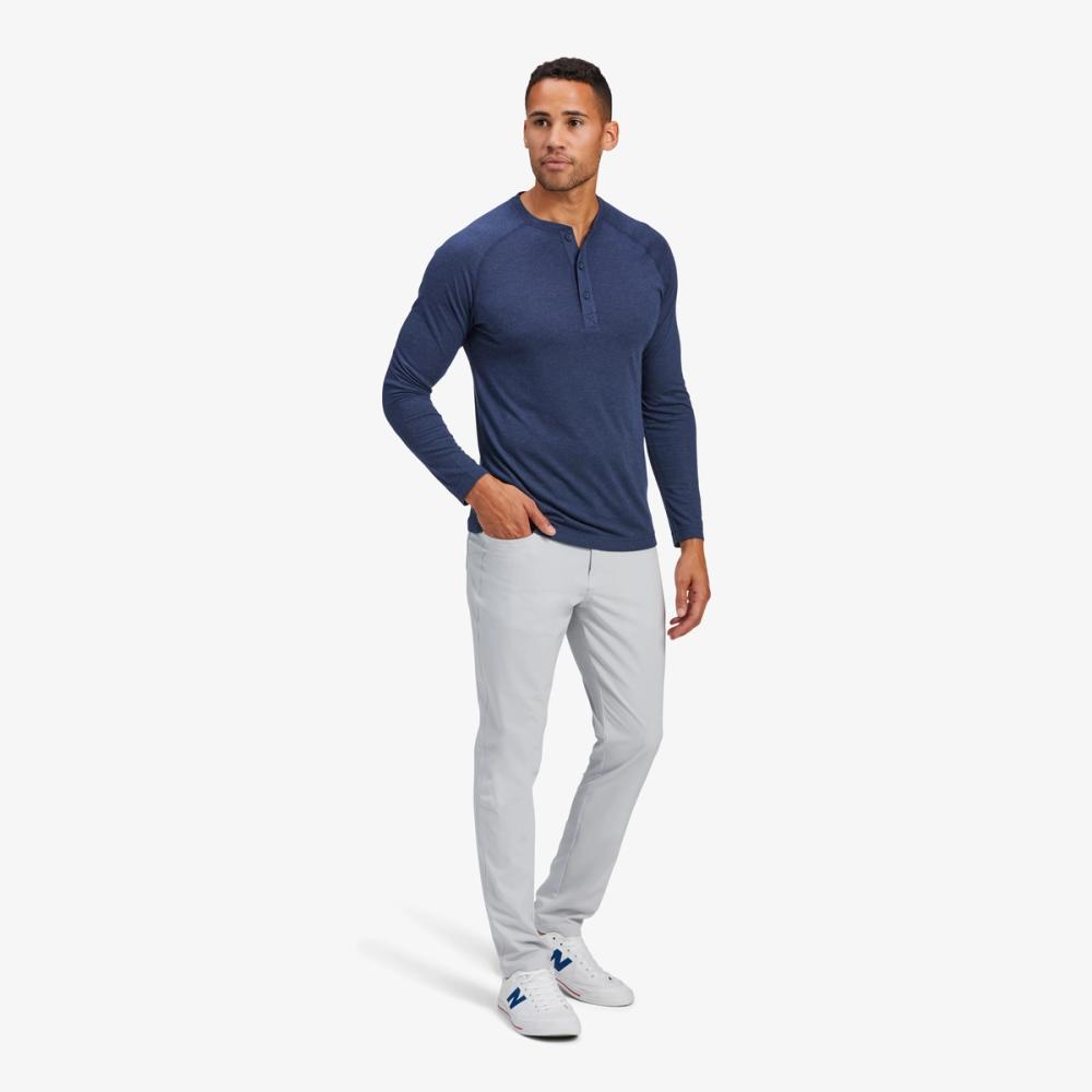 Navy Heather Henley - Mizzen+Main