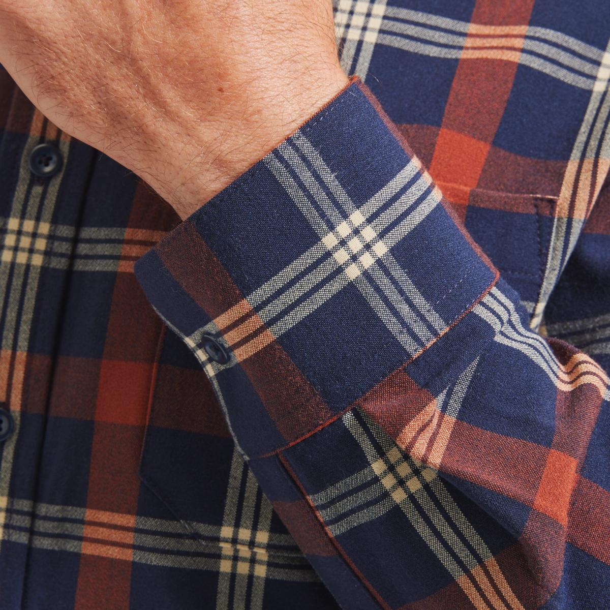 Rust Tan Large Multi Plaid City Flannel - Mizzen+Main