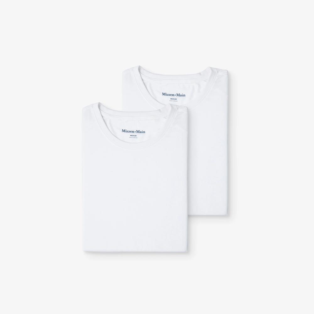 White Solid T-Shirt Two-Pack - Mizzen+Main