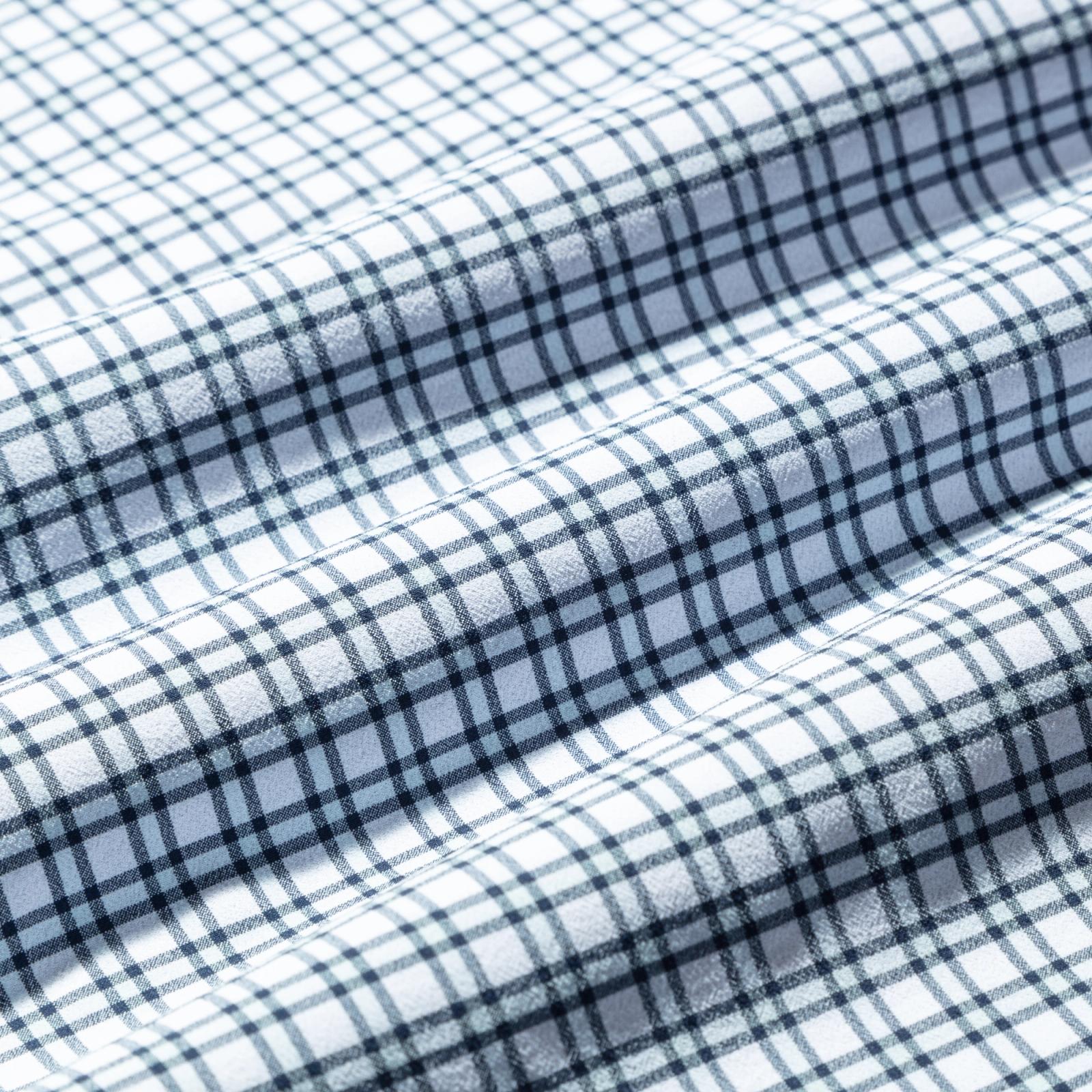 Light Blue Check Monaco Dress Shirt - Mizzen+Main