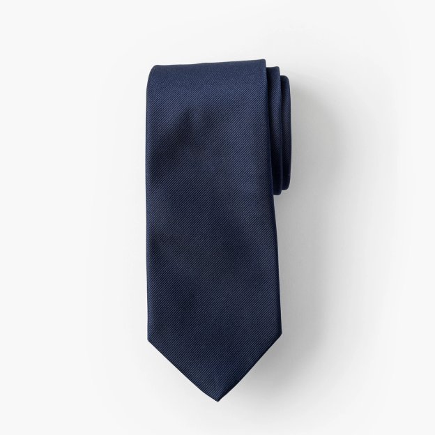 Navy Solid Texture Silk Tie - Mizzen+Main