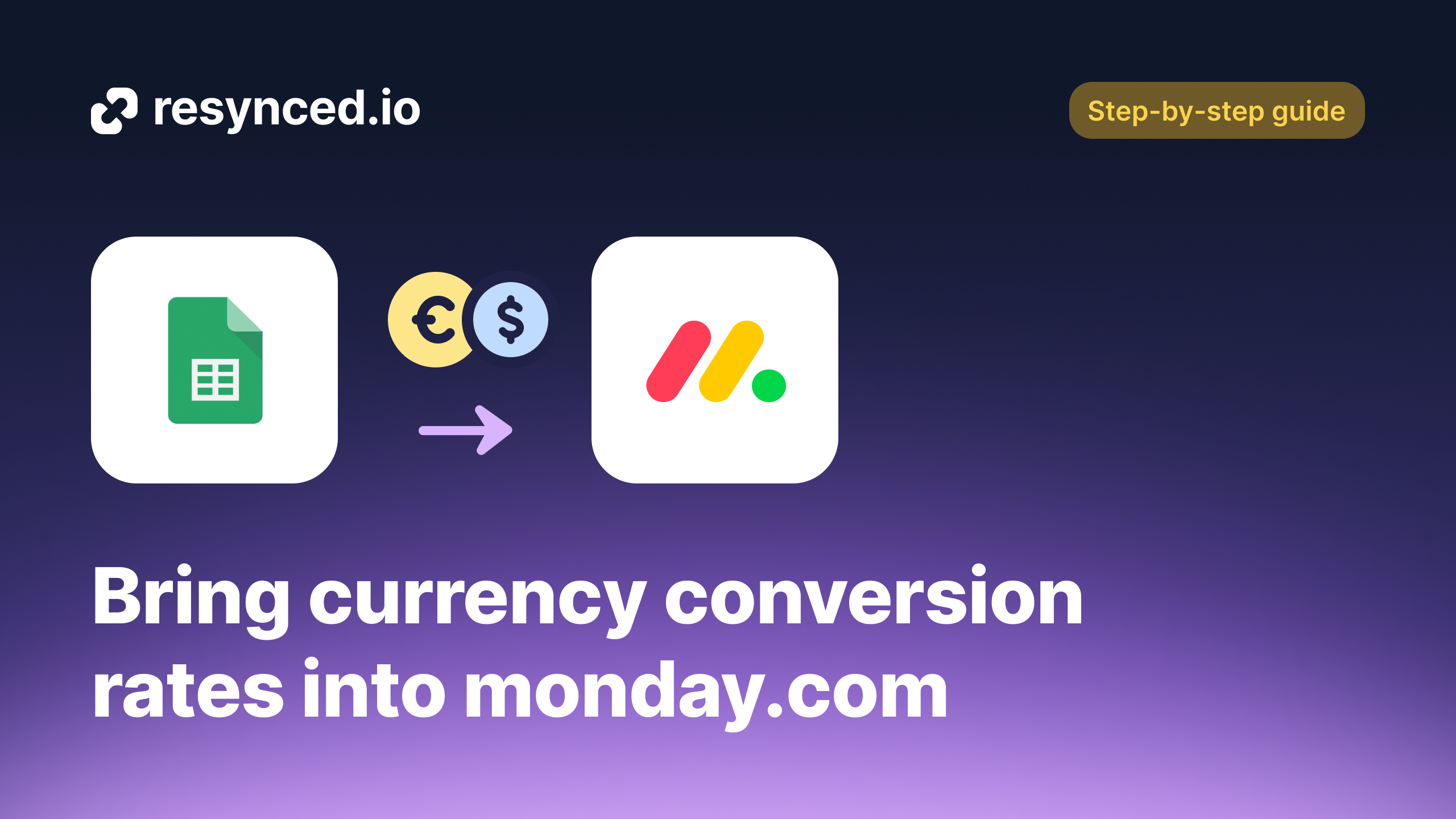How to bring currency conversion rates into monday.com | resynced.io