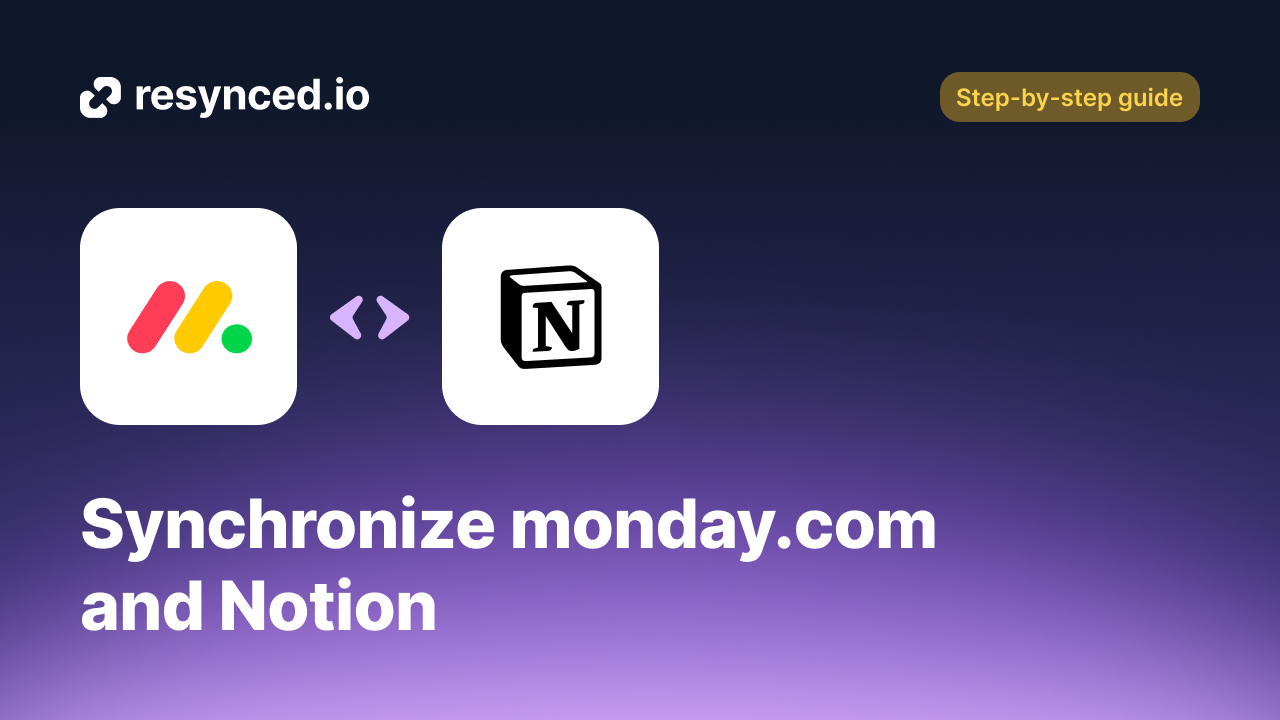 How to synchronize Notion database and monday.com board | resynced.io