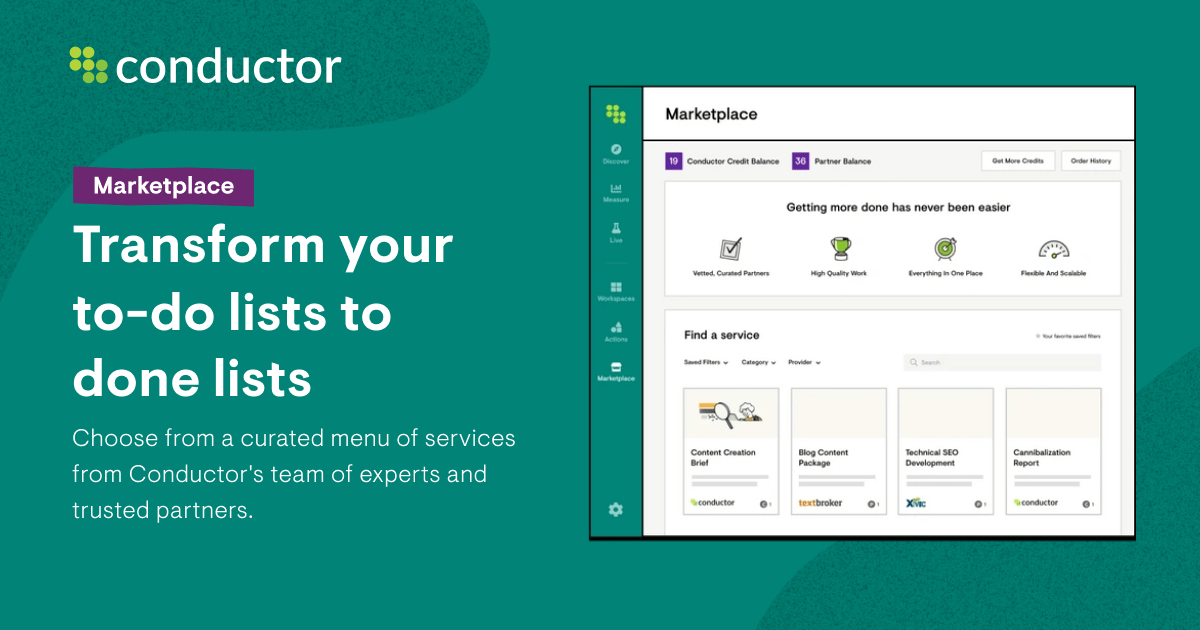 SEO Services in Marketplace | Conductor Features