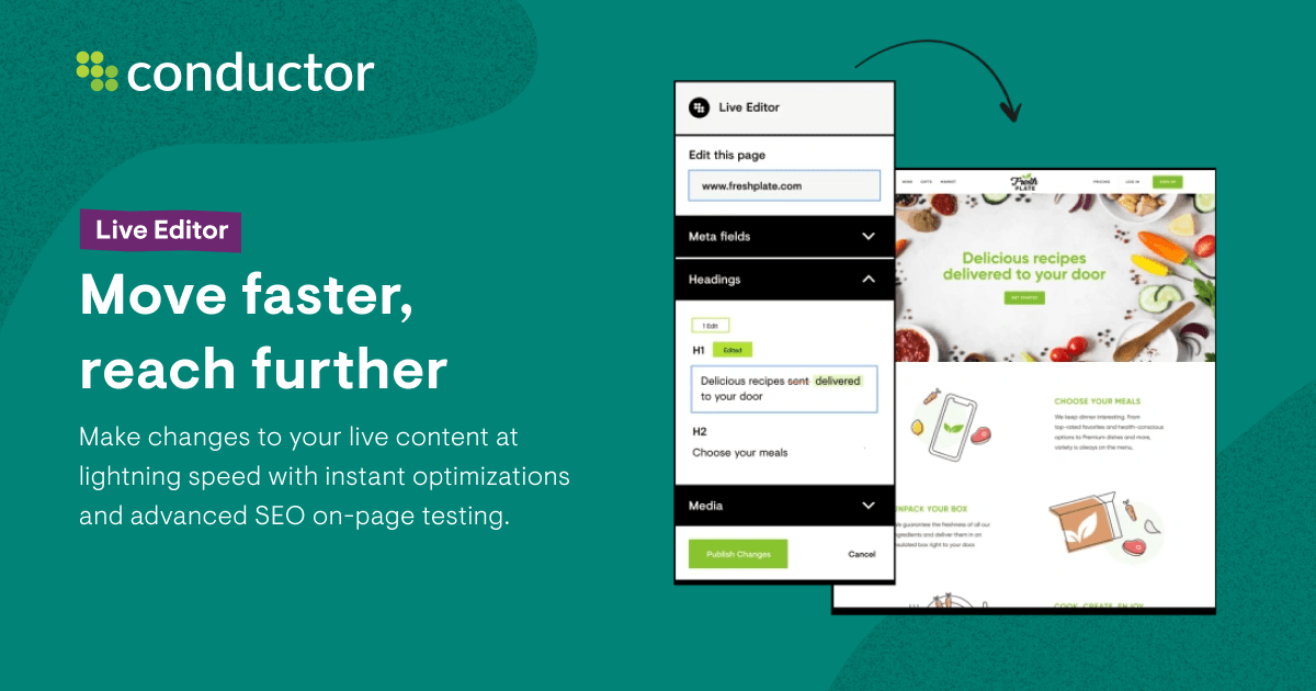 Live Editor: Instant On-Page Updates | Conductor Features