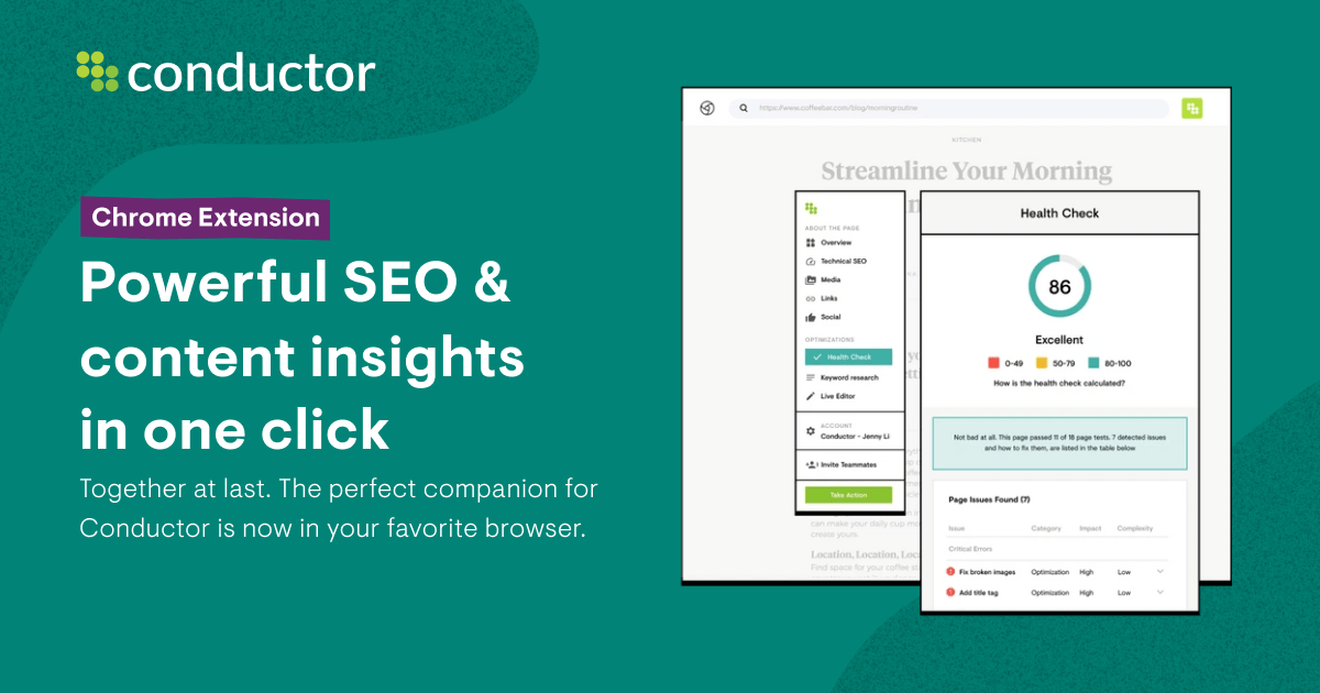 #1 Enterprise SEO Chrome Extension | Conductor Features