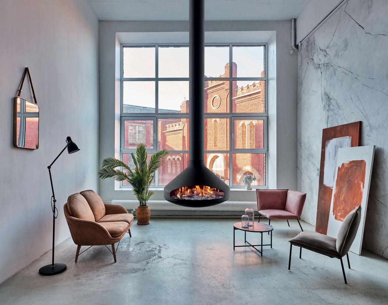 Lareira Focus suspensa a gás Ergofocus - Orçamentos grátis