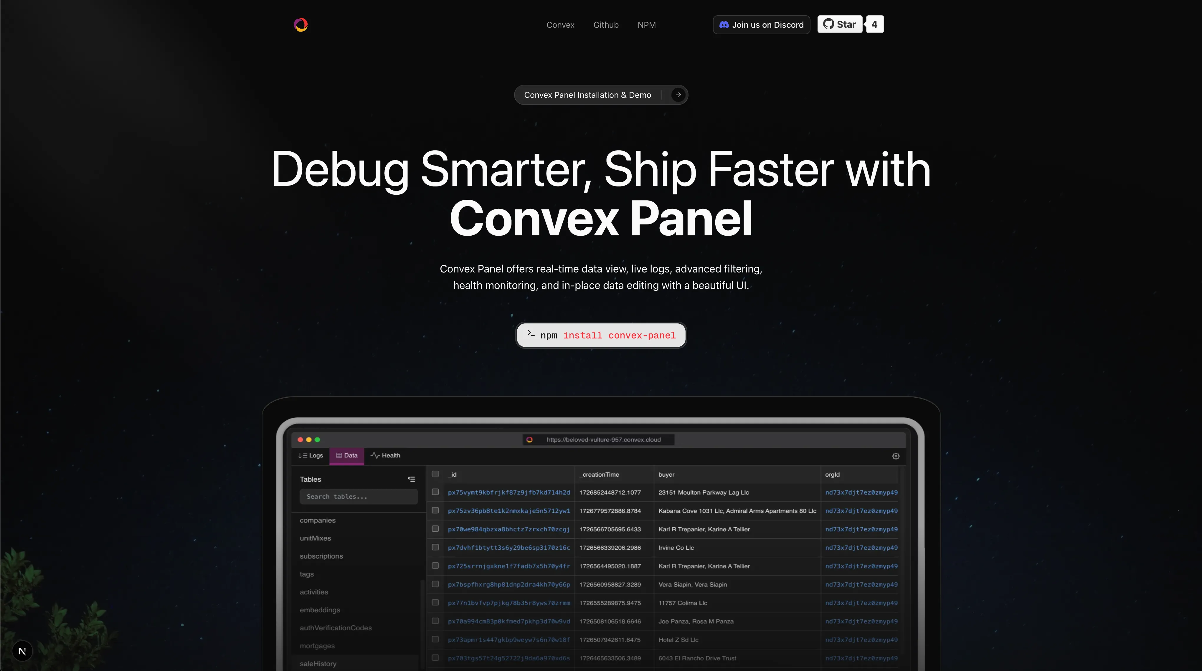 How to Use convex-panel to Integrate a Custom Convex Dashboard Into Your Dev Environment