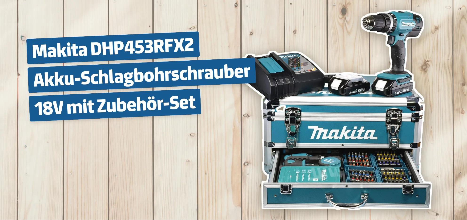 Makita DHP453RFX2 Akku-Schlagbohrschrauber 18V mit Zubehör-Set Test ...