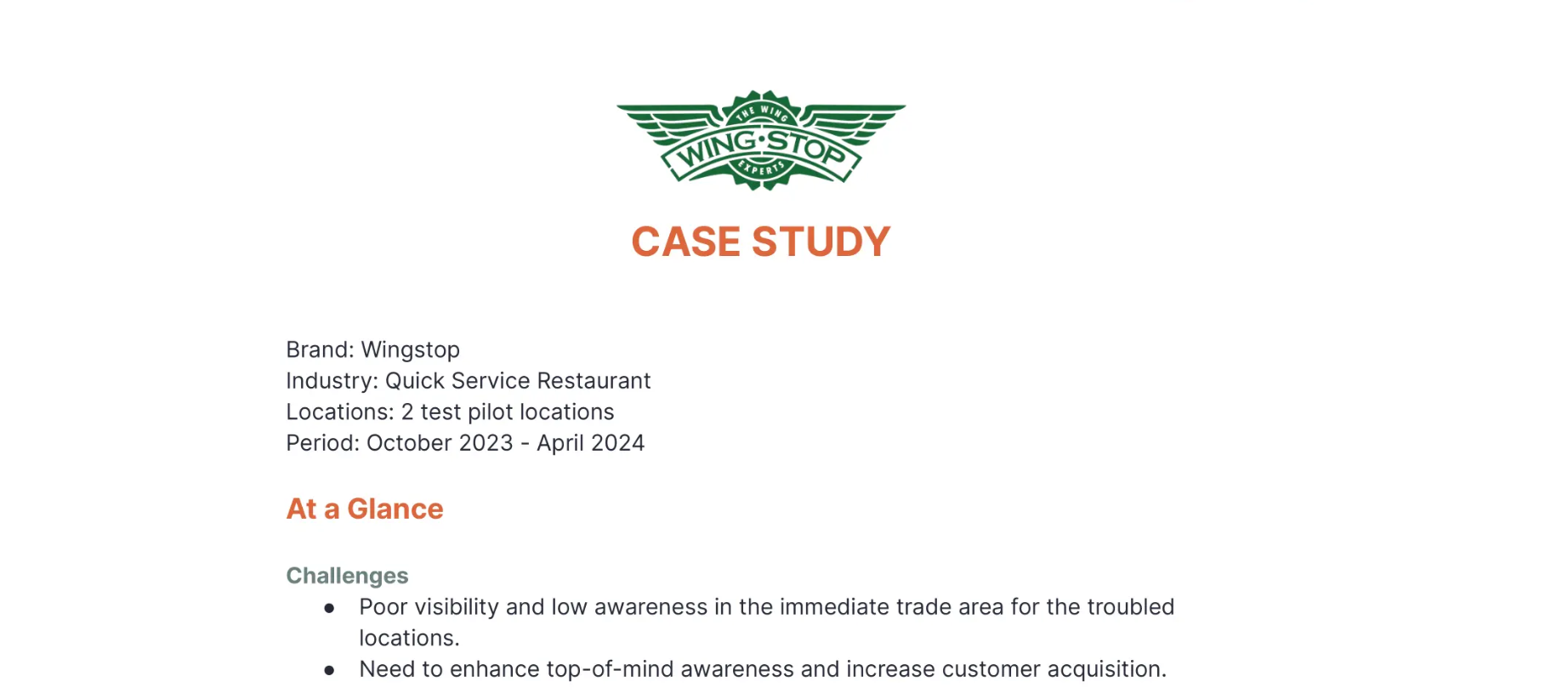 LOMA - Wingstop Case Study