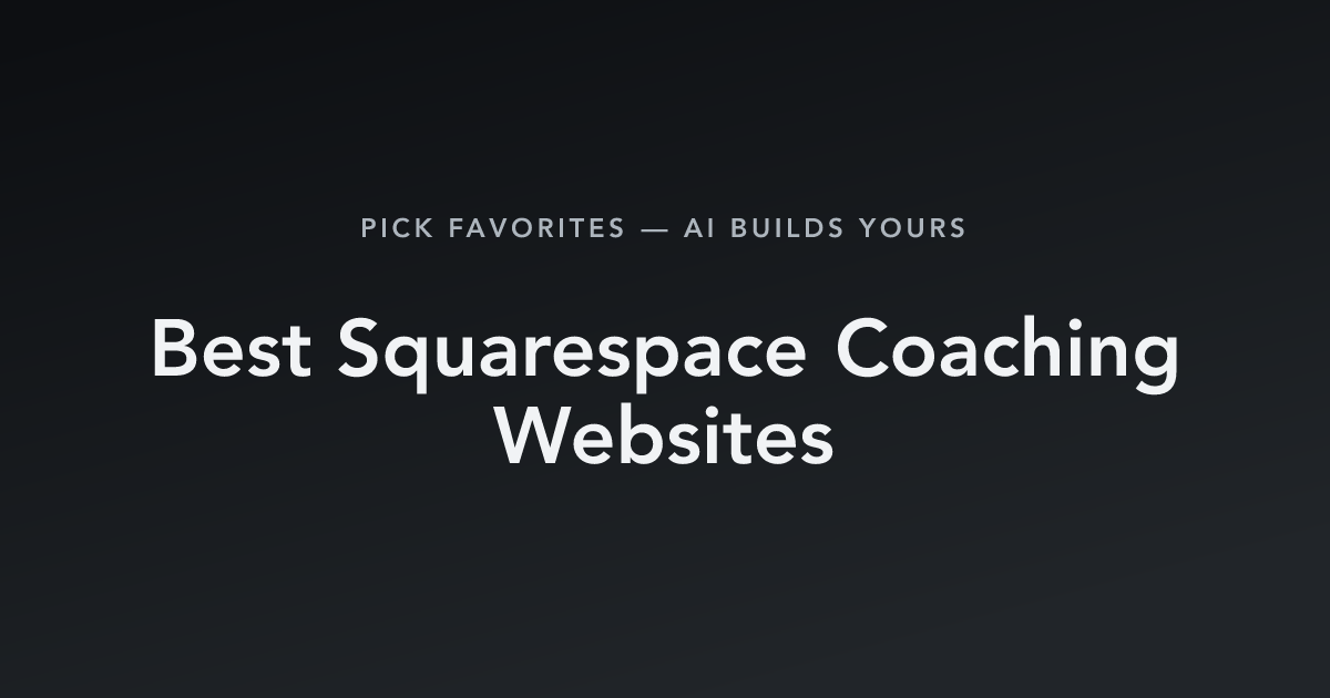 36 Best Squarespace Coaching Websites — Mimic with AI