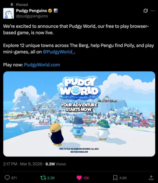 Pudgy Penguins Launches ‘Pudgy World’ Browser Game - PENGU