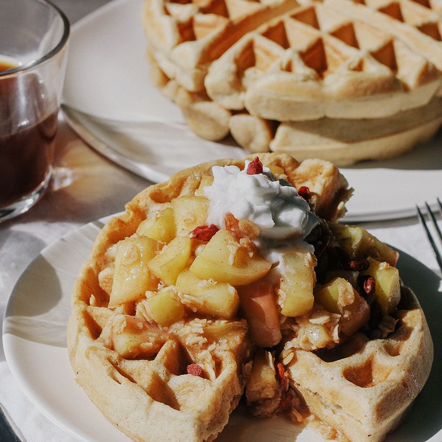 Fall Waffles And Stewed Apples | Sakara Life