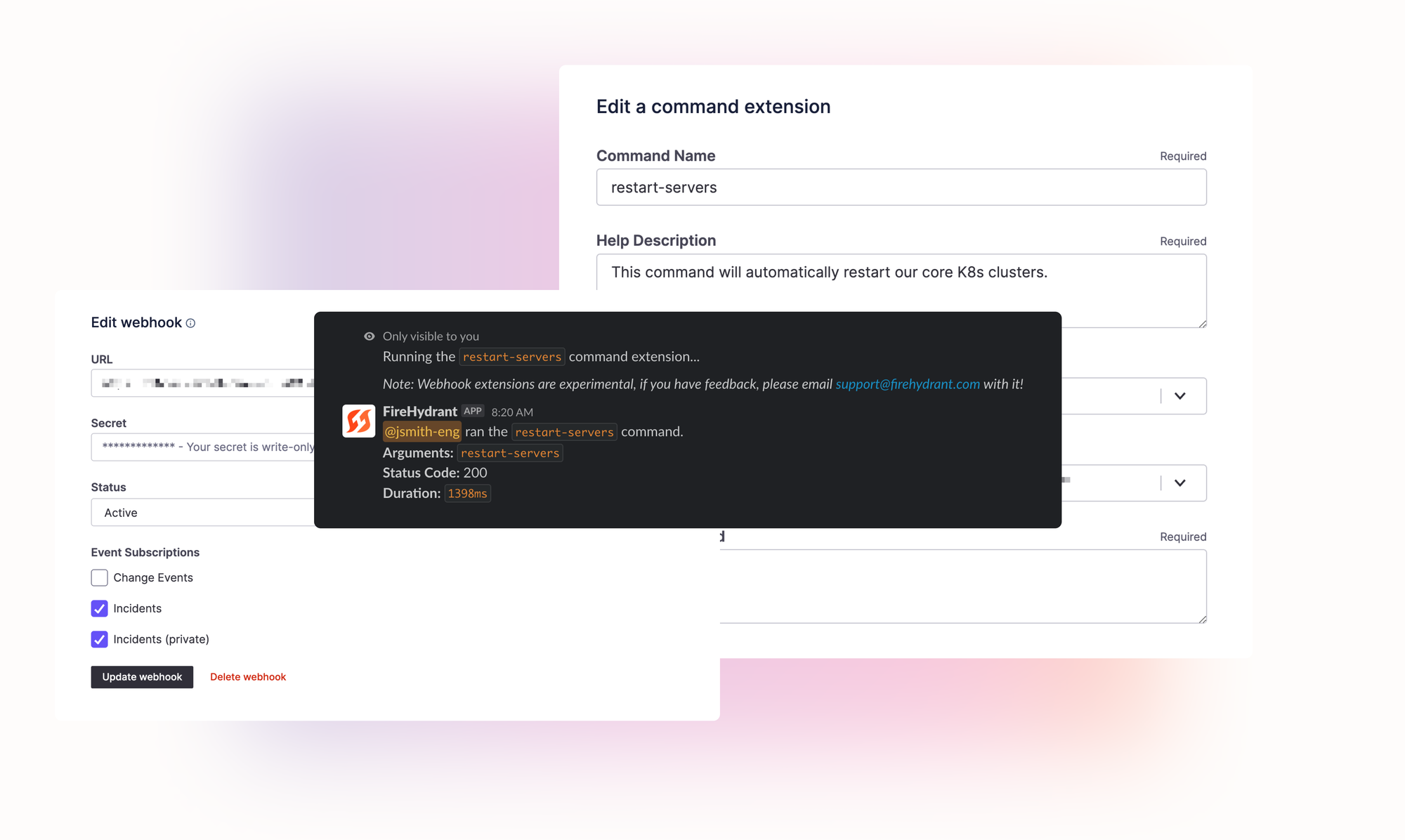 Create your own Slack commands to run Webhooks | FireHydrant