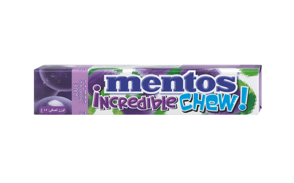 Mentos Incredible Chew Grape Stick | Mentos Arabia