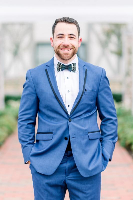 Mystic Blue Edge Notch Lapel Tuxedo by Caitlin Gilbert Photography ...