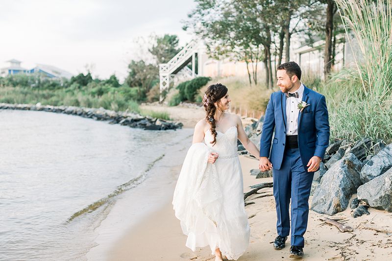 Mystic Blue Edge Notch Lapel Tuxedo by Caitlin Gilbert Photography ...