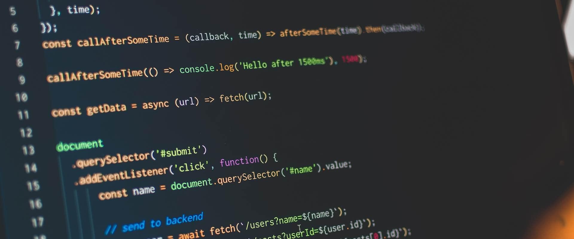 A Computer Monitor Showing Javascript Code a-computer-monitor-showing-javascript-code