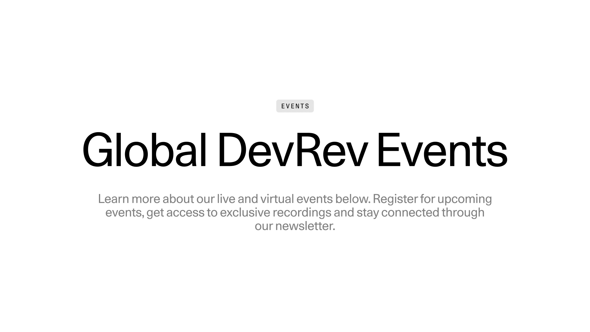 DevRev Events | Discover, Engage, Network