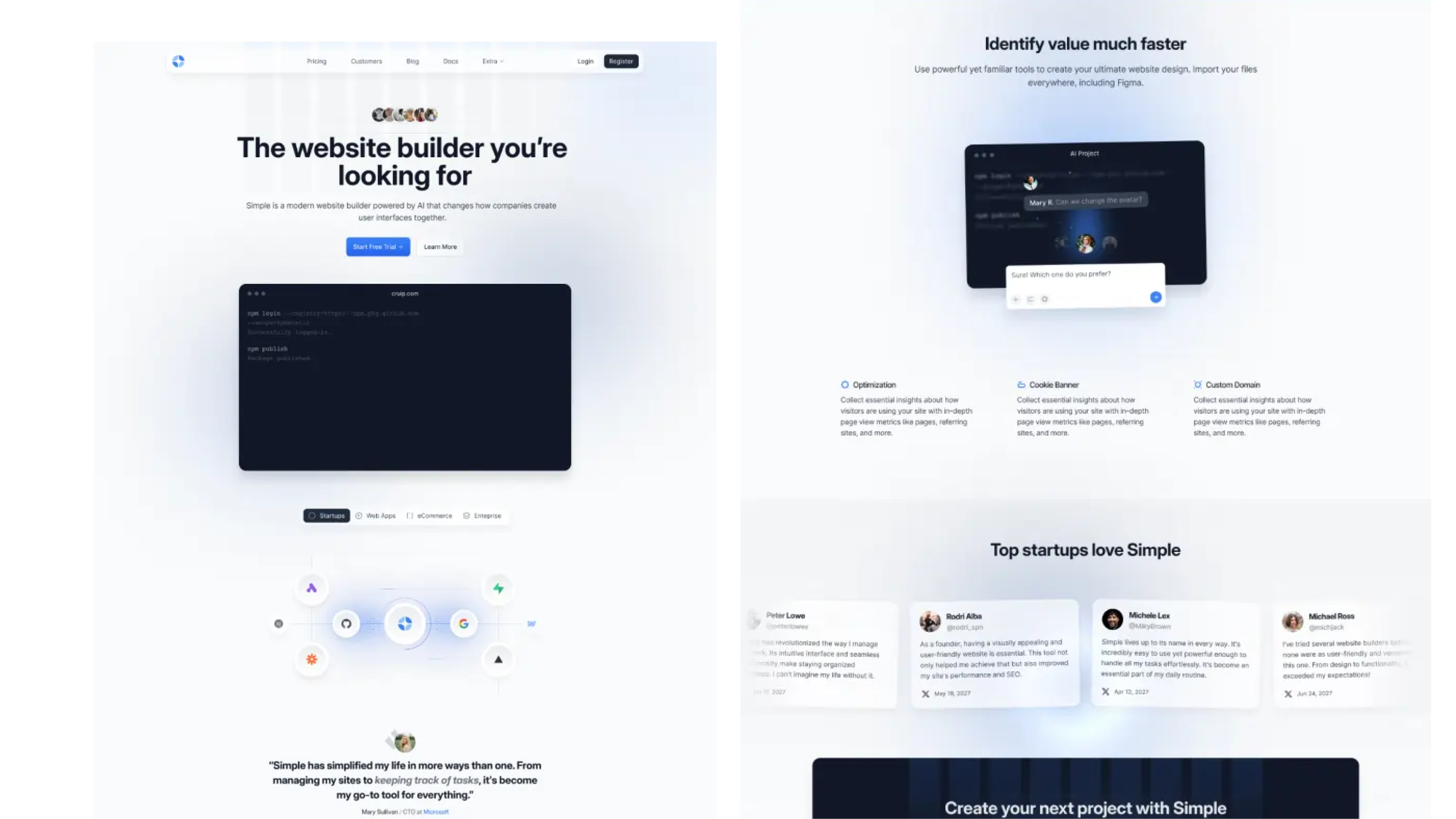 Simple - Clean Website Template for Startups and Apps | TailwindGoodies